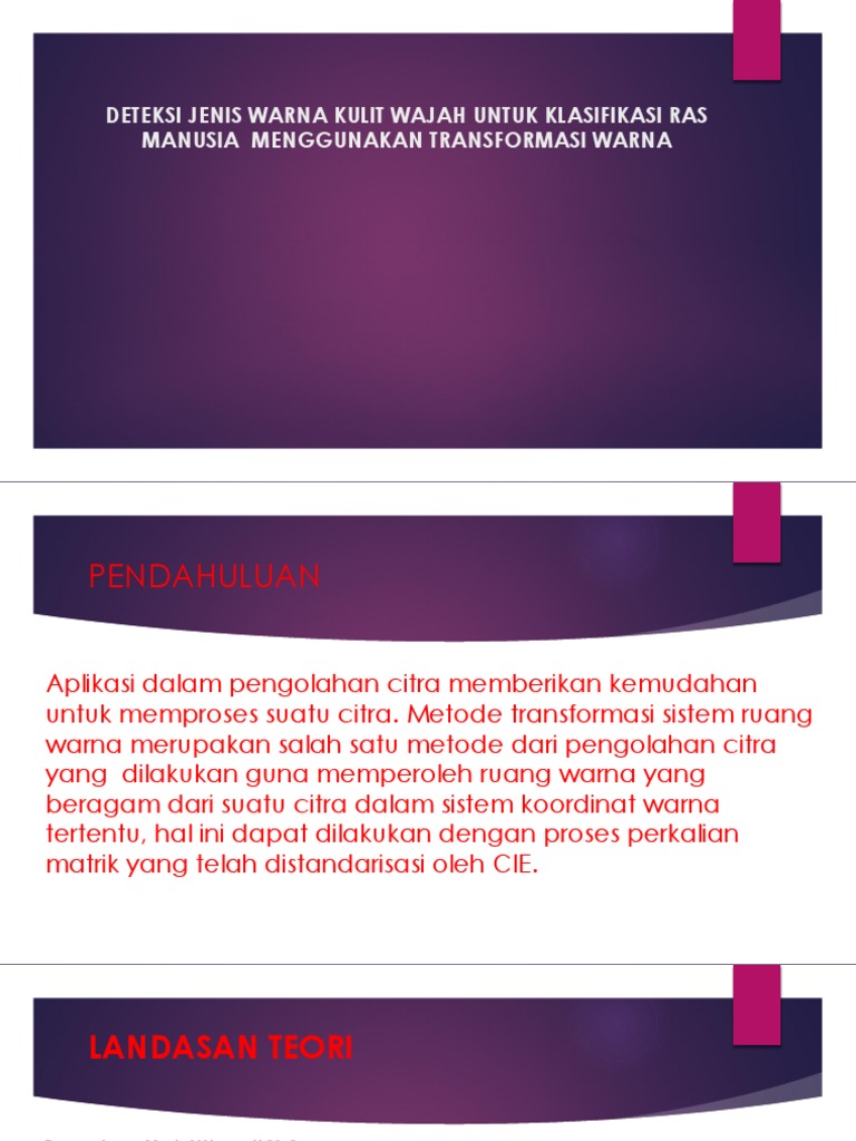 Deteksi Jenis Warna Kulit Wajah | PDF