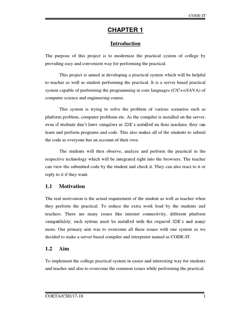 Code-It Project Report | PDF | Html Element | Html