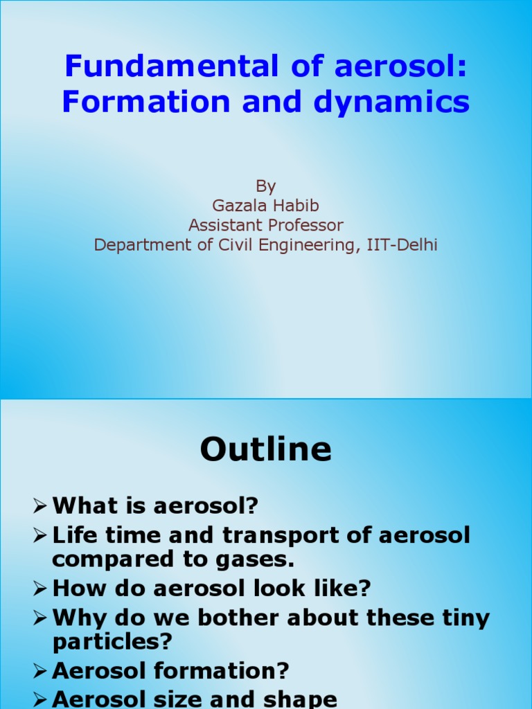 Fundamental of Aerosol | PDF | Aerosol | Particulates