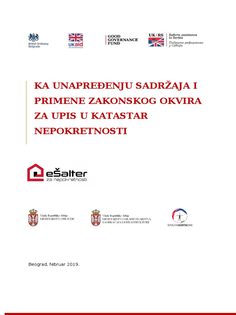 Upis U Katastar Preporuke 2019 | PDF