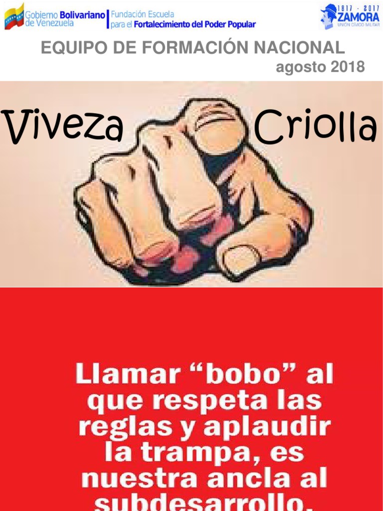 Viveza Criolla Presentacion Fefpp | PDF | Venezuela