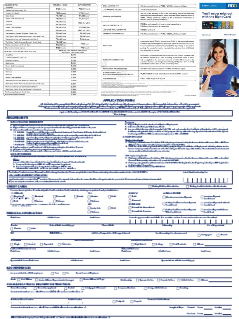 Consolidated Application Form | PDF | Visa Inc. | Credit Card