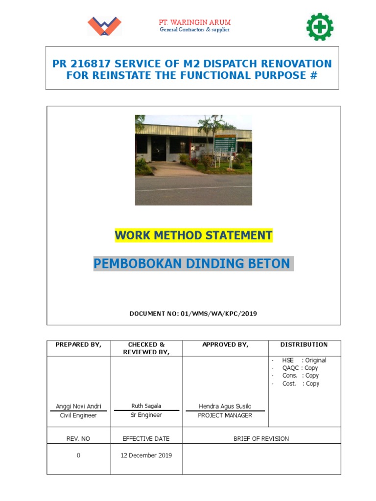 Metode Pembobokan Dinding Existing | PDF
