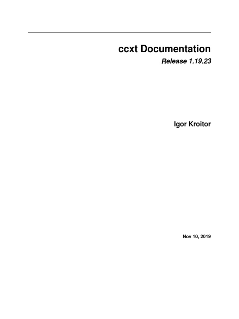 CCXT | PDF | Java Script | Software