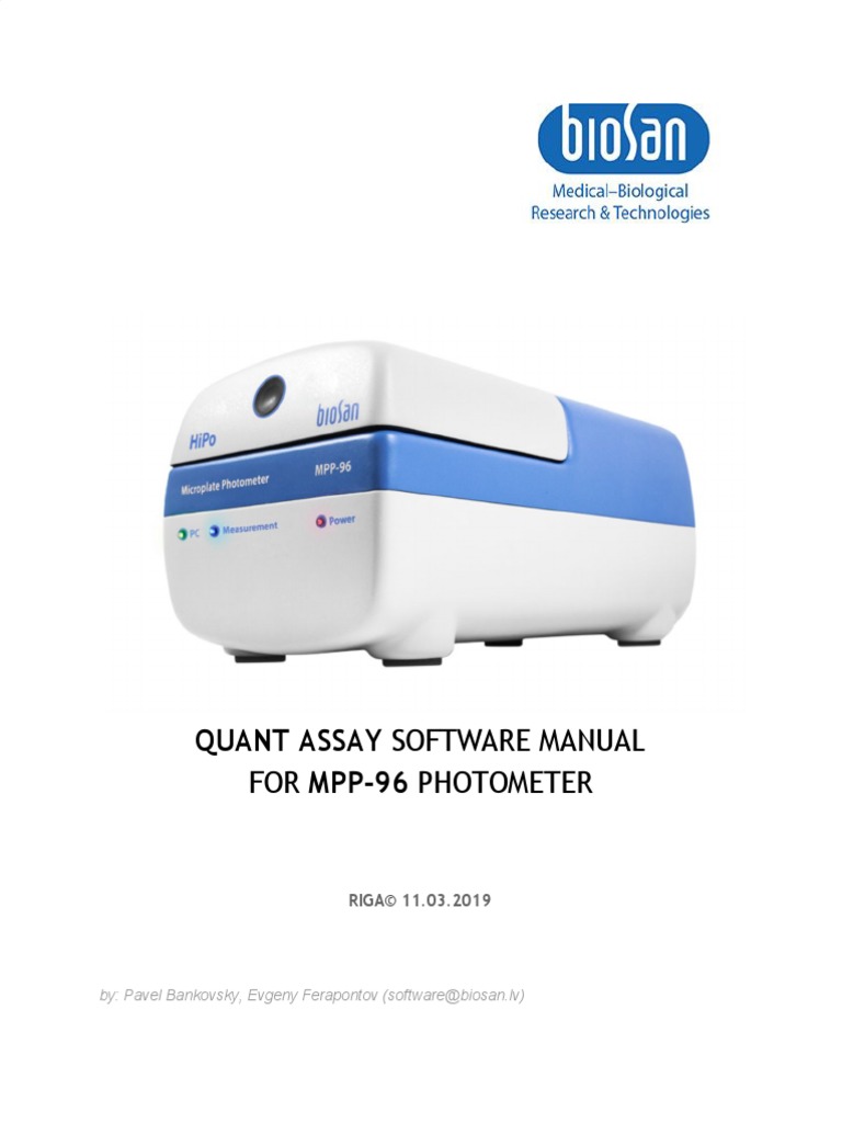 QuantAssay Software Manual 11-Mar-2019 | PDF | Assay | Logistic Regression