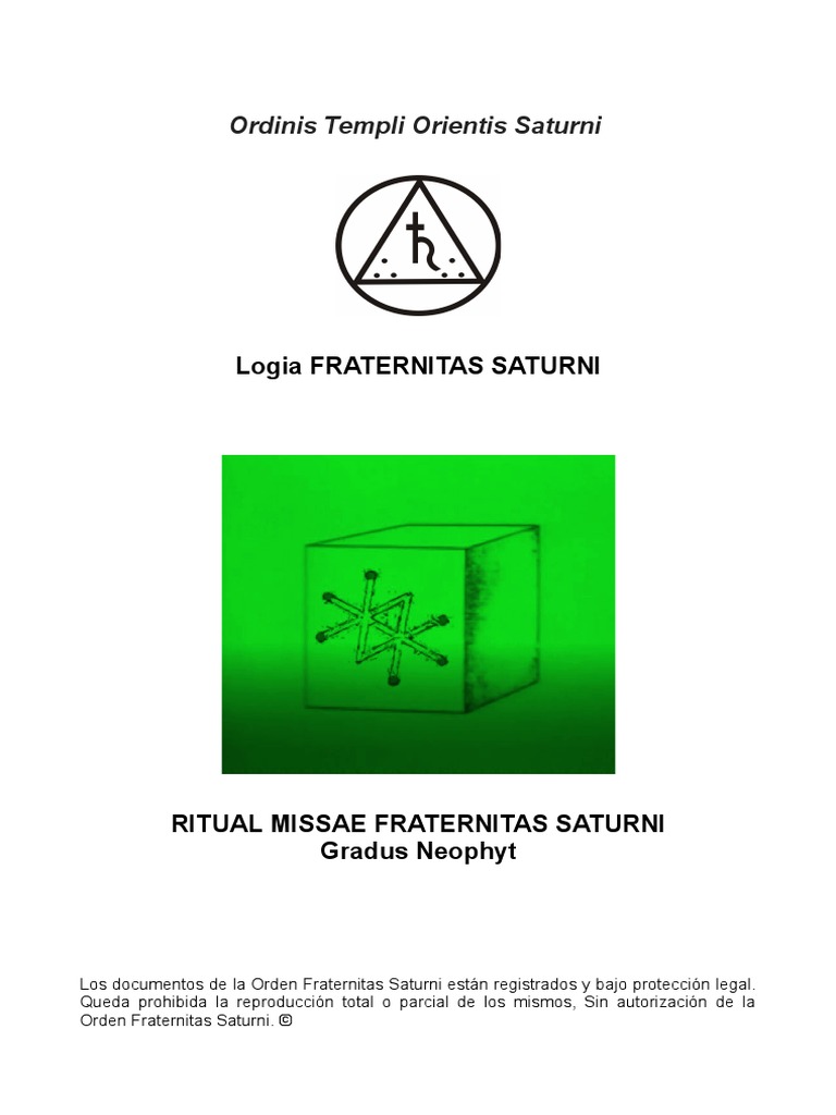 Ritual Fraternitas Saturni Vall 051 GRADO I | PDF | Naturaleza