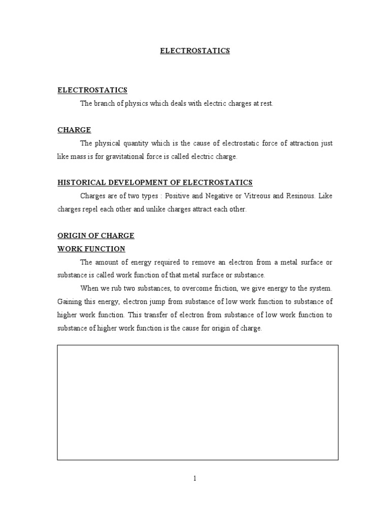 Electrostatics Explained | PDF | Electric Charge | Capacitor
