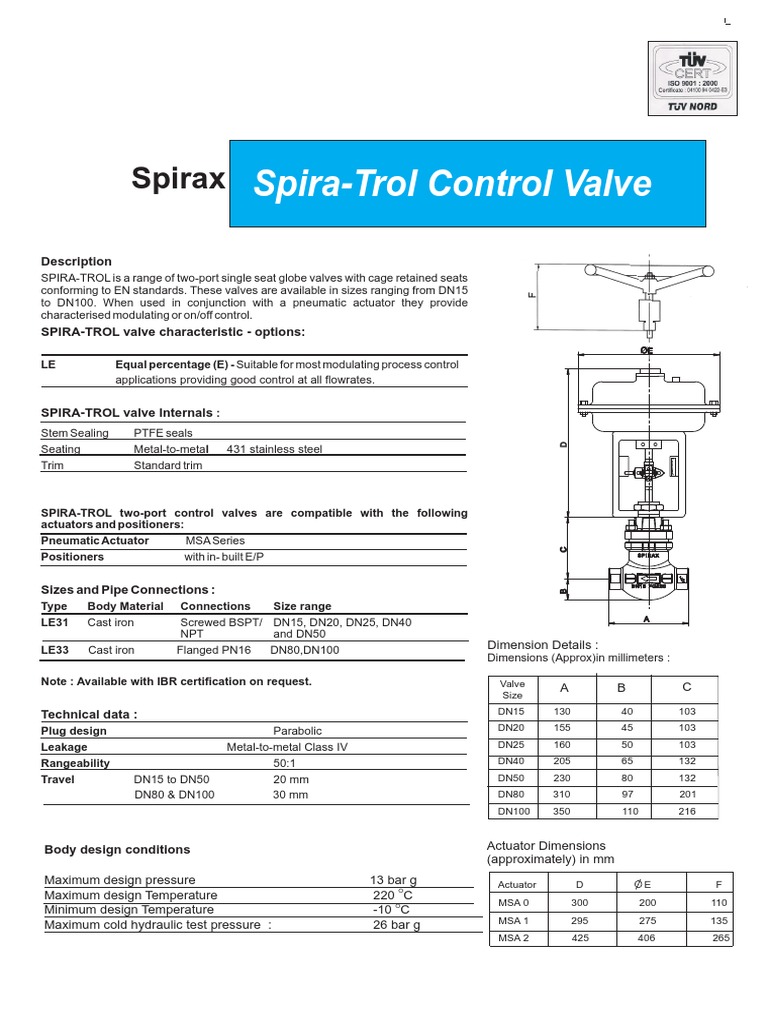 Temp. Control Valve | PDF | Valve | Mechanical Engineering