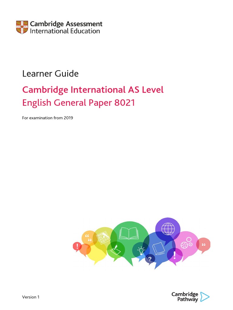 Learner Guide For Cambridge International As Level English General ...