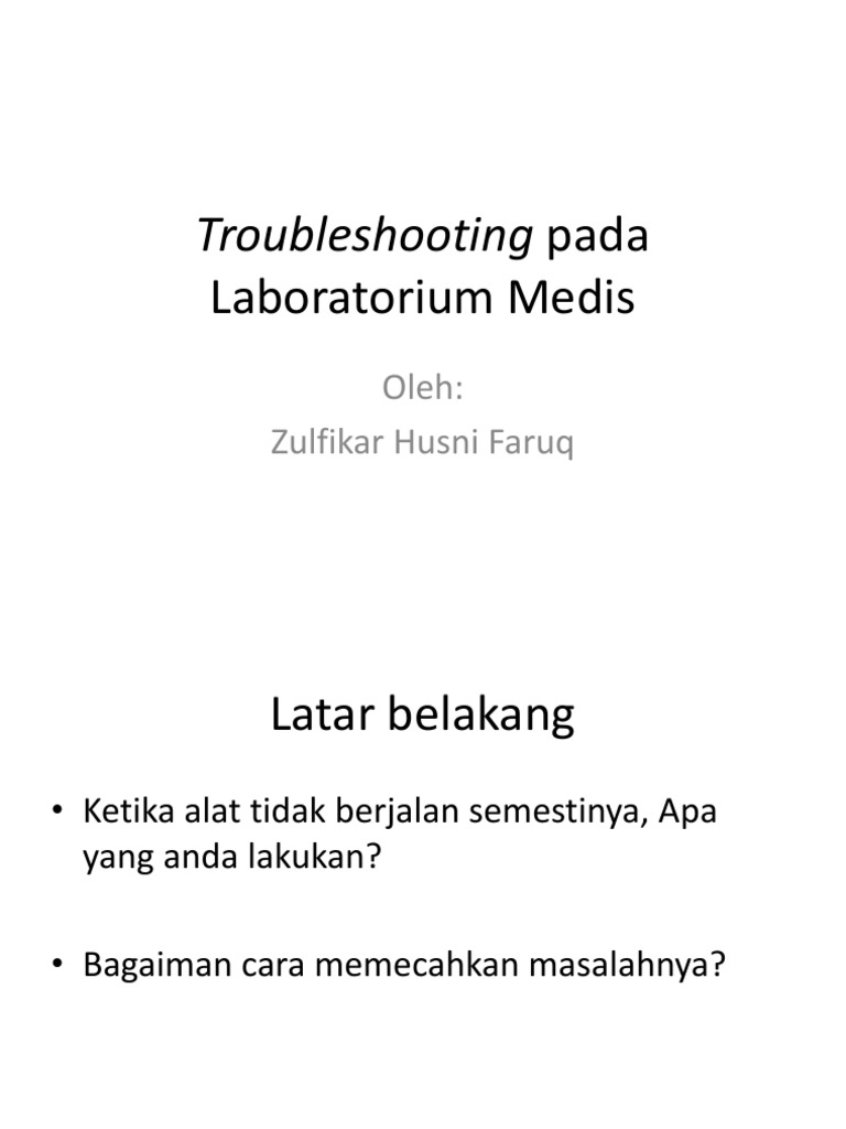 Troubleshooting Pada Laboratorium Medis | PDF