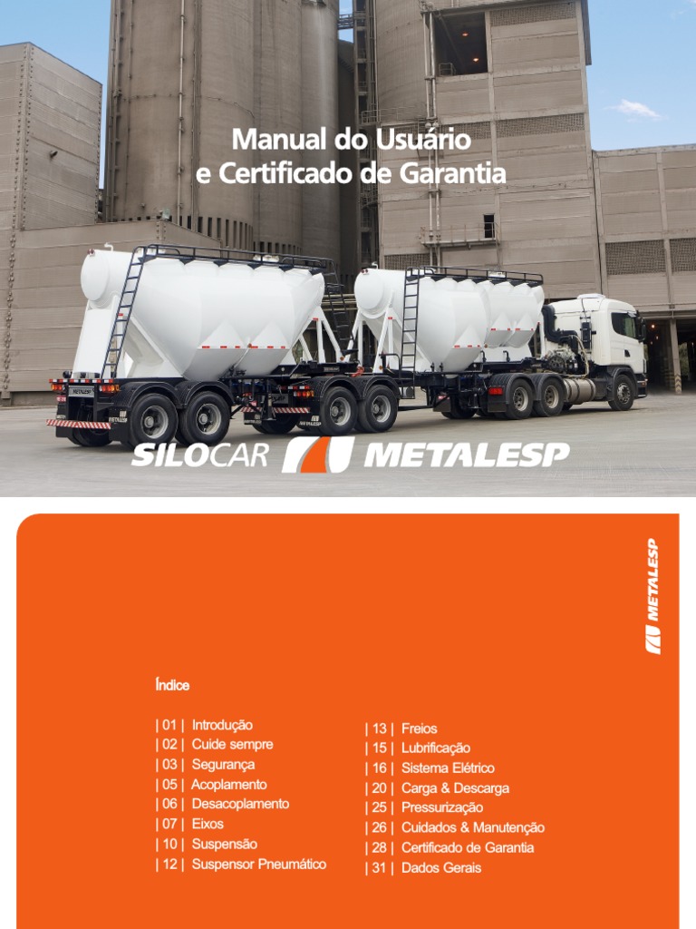 Manual de Uso: Semirreboques Silocar | PDF | Freio | Pneu