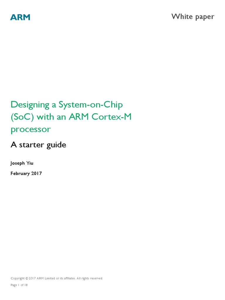 Designing A SoC With Arm Cortex-M (2.0) PDF | PDF | System On A Chip ...