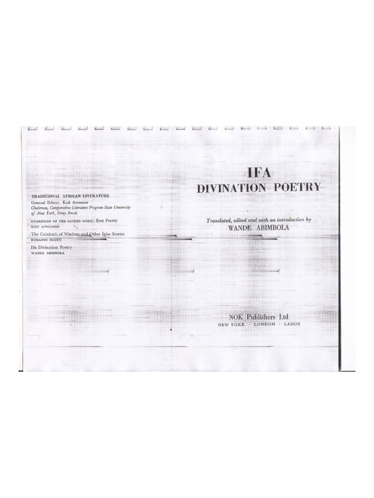 IFA Divination Poetry PDF | PDF
