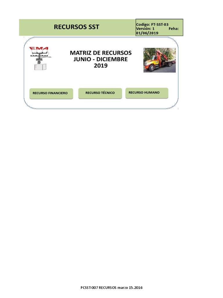 FT-SST-03 Matriz de Recursos | PDF | Business | Naturaleza FT-SST-03 Matriz de Recursos | PDF | Business | Naturaleza