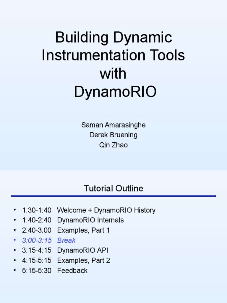 DynamoRIO Tutorial Apr2010 | PDF | Thread (Computing) | Kernel (Operating System)