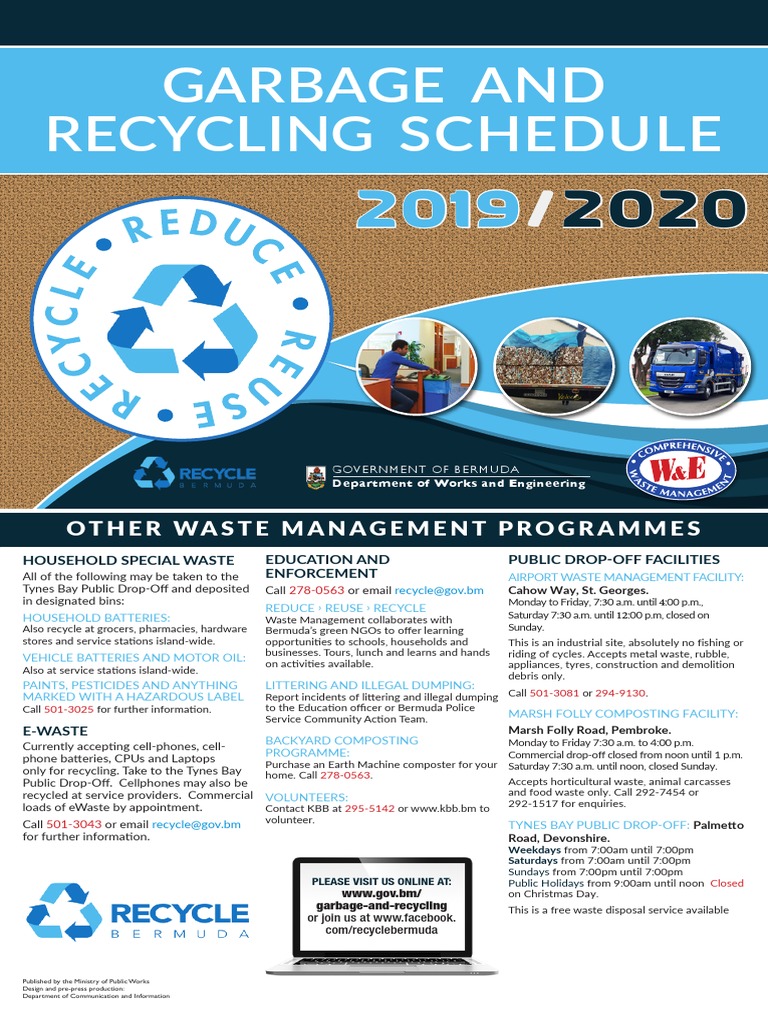 Garbage and Recycling Calendar | PDF | Recycling | Waste Management