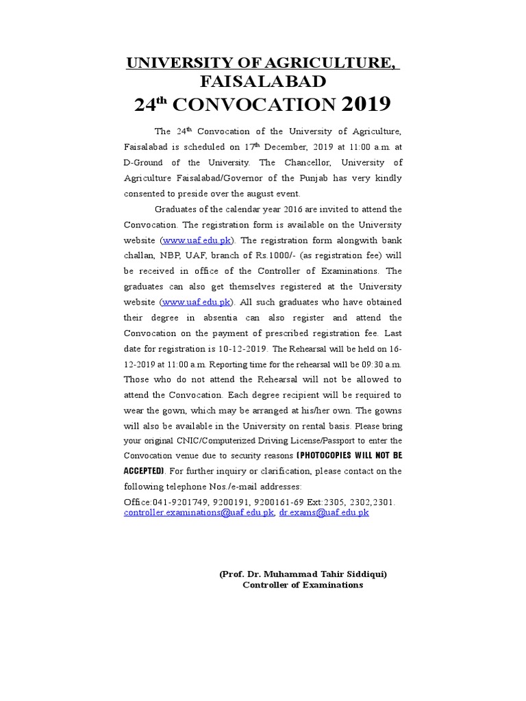 24th Convocation Registration Consent Form | PDF | Bachelor Of Science | Master Of Science
