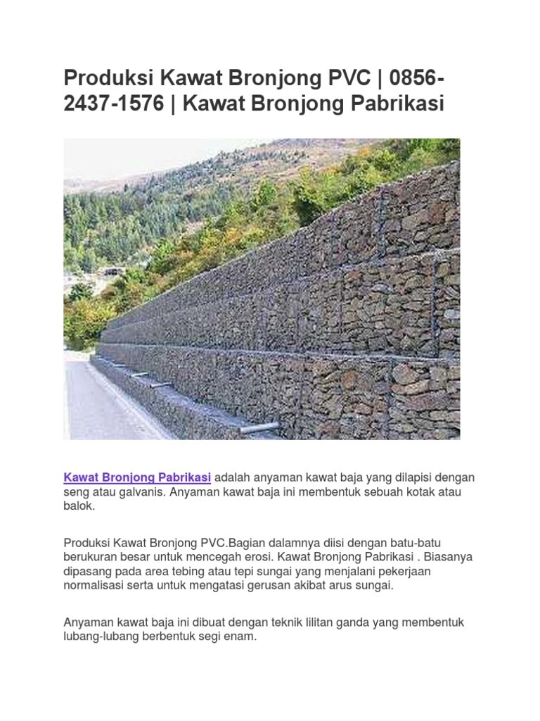 Produksi Kawat Bronjong PVC | PDF