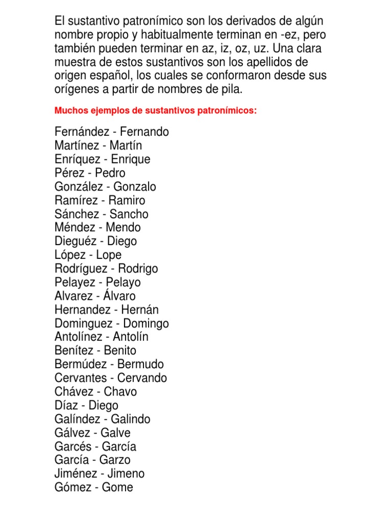 Sustantivo Patronimico | PDF