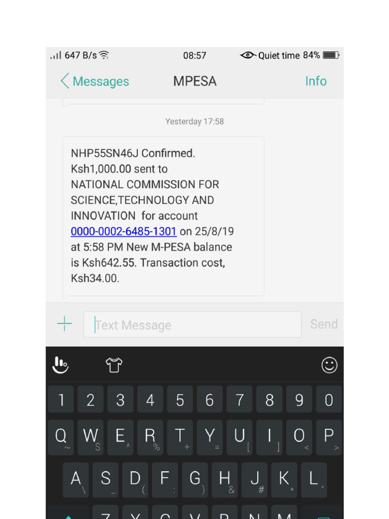 NACOSTI Mpesa Payment | PDF