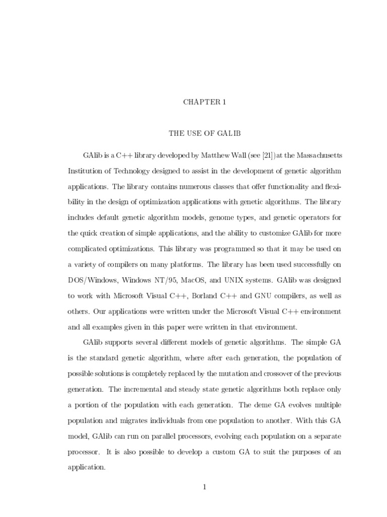 Using GAlib | PDF | Genetic Algorithm | Subroutine
