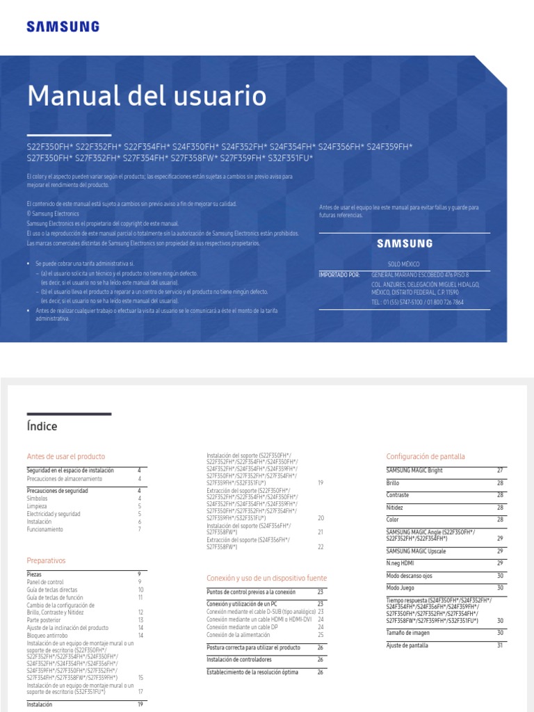 Manual Monitor Samsung | PDF | Enchufes y tomas de corriente alterna ...