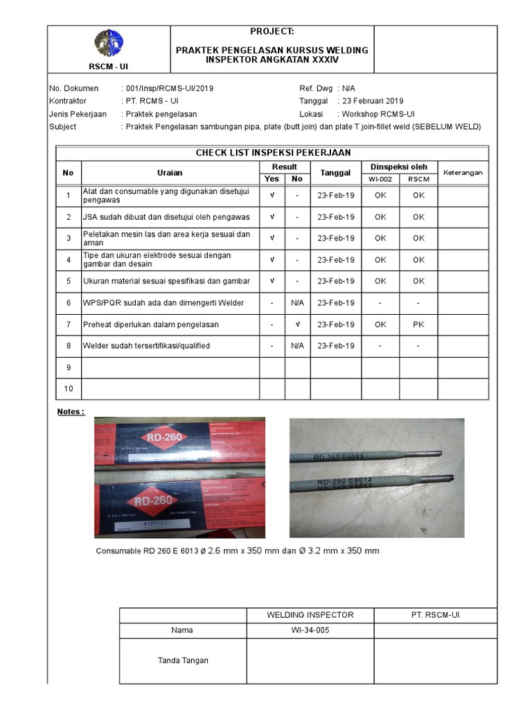 Inspeksi Pengelasan | PDF