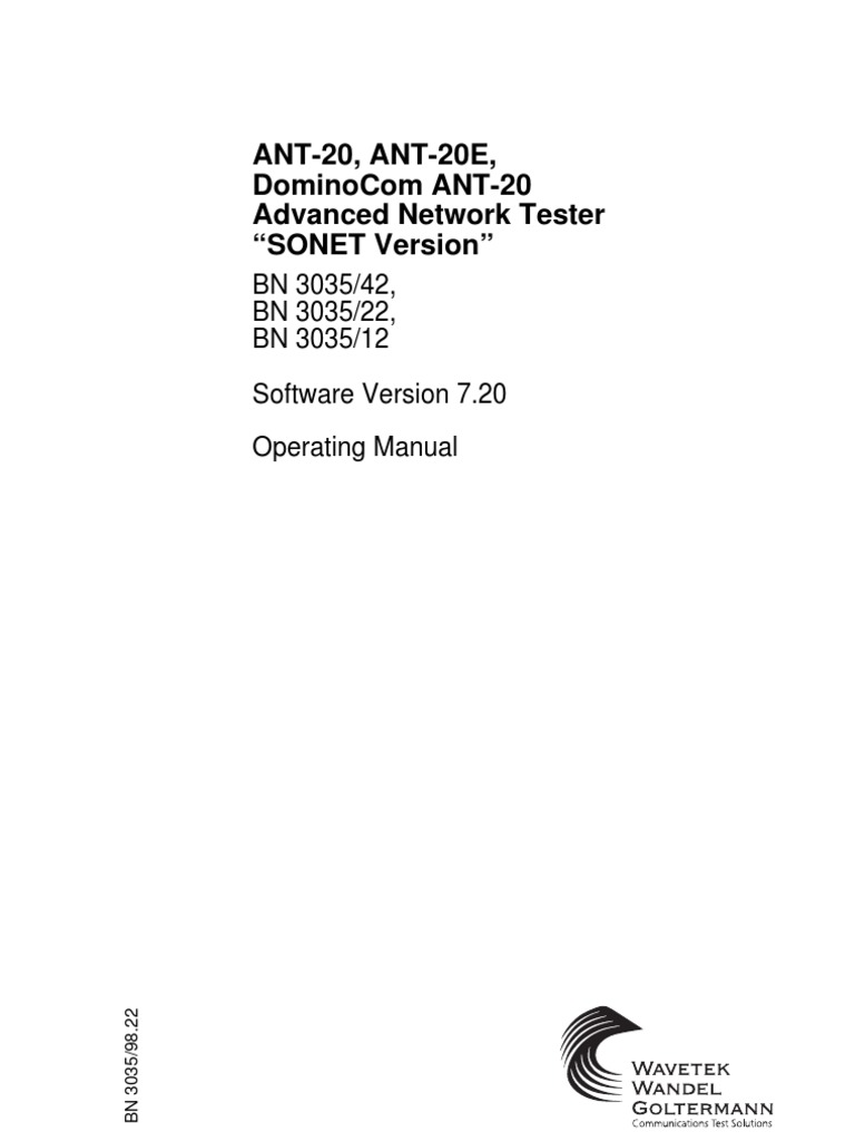 Sonet Operating Manual | PDF | Electronics | Electrical Engineering