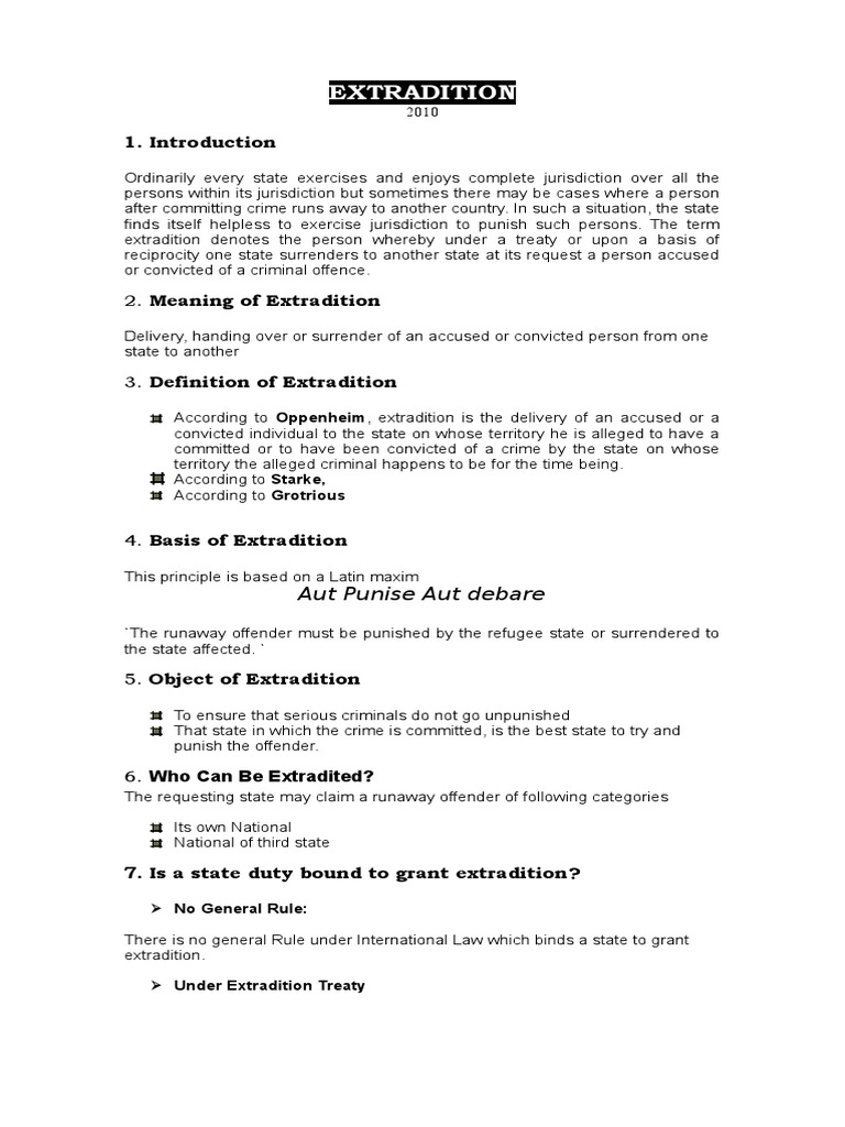 Extradition: Laws and Practices Guide | PDF | Extradition | Crime ...