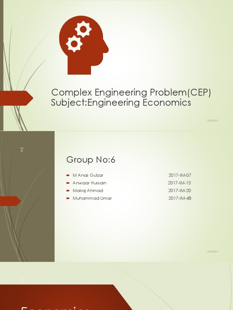 Complex Engineering Problem (CEP) of Engineering-1 | PDF | Net Present ...
