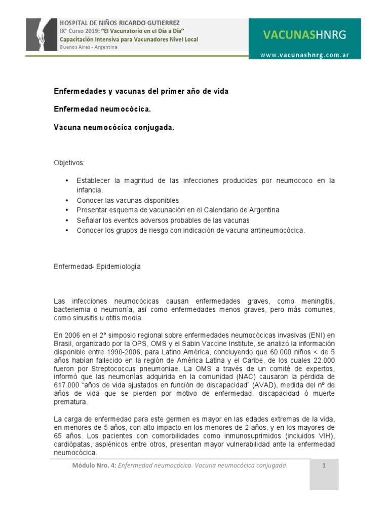 Neumococo Conjugada | PDF | Meningitis | Vacunas