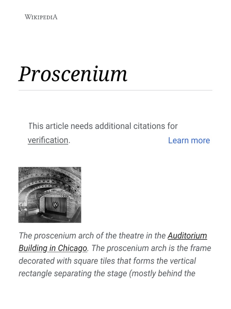 Proscenium - Wikipedia PDF | PDF | Concert Dance | Oral Literature