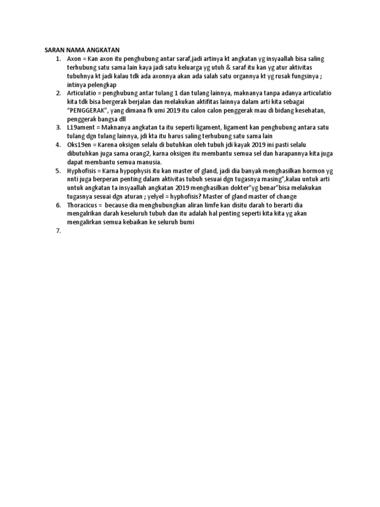 Saran Nama Angkatan | PDF