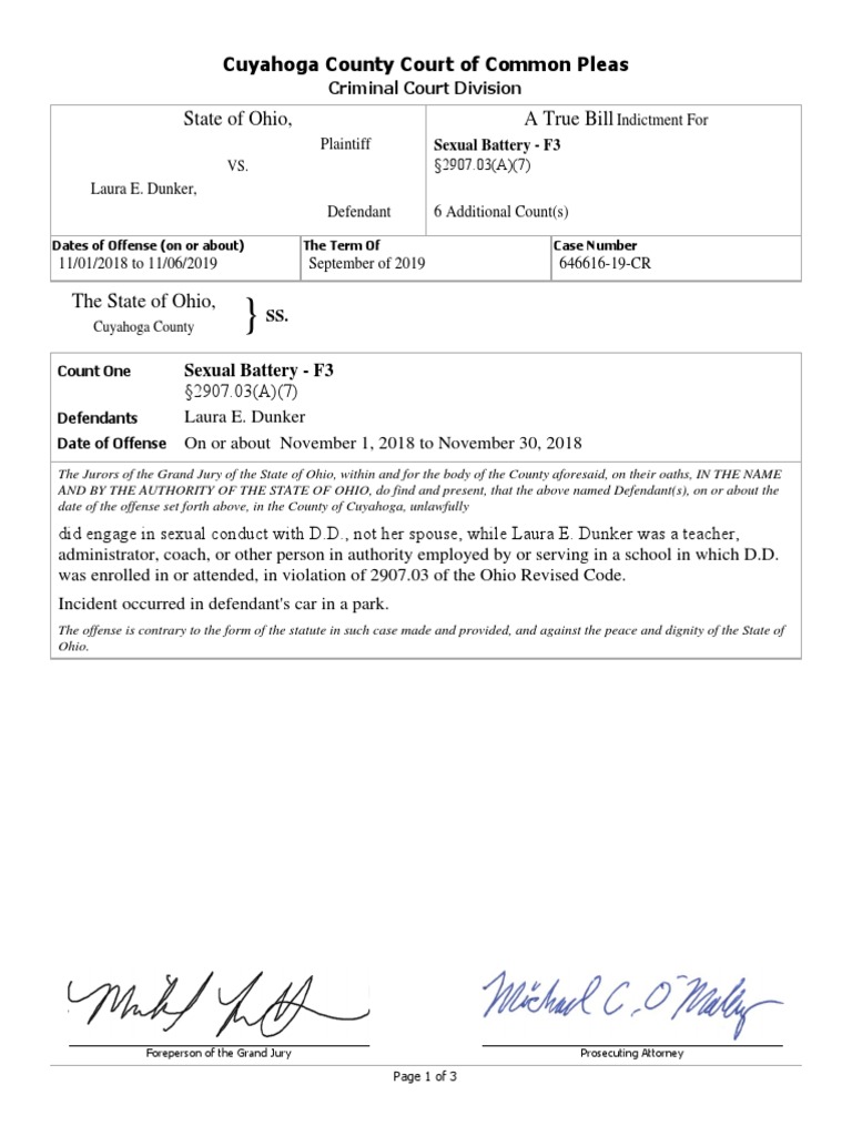 Laura Dunker Indictment | PDF | Indictment | Grand Jury