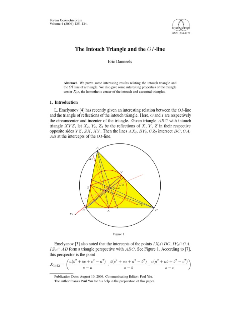 The Intouch Triangle and The OI-lin (Eric Danneels) | PDF | Space ...