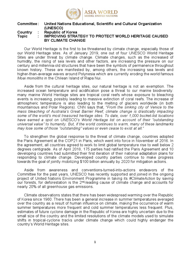 Sample Position Paper | PDF | Climate Change Mitigation | Greenhouse Gas