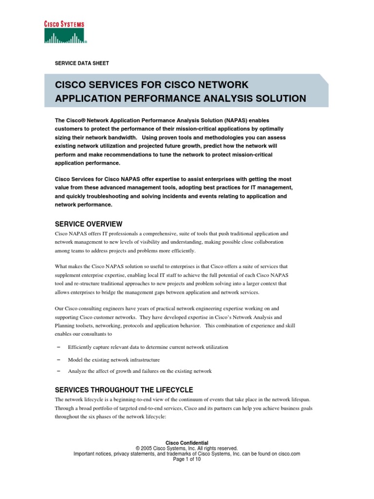 Services Data Sheet0900aecd803f16dc | PDF | Cisco Systems | Network ...