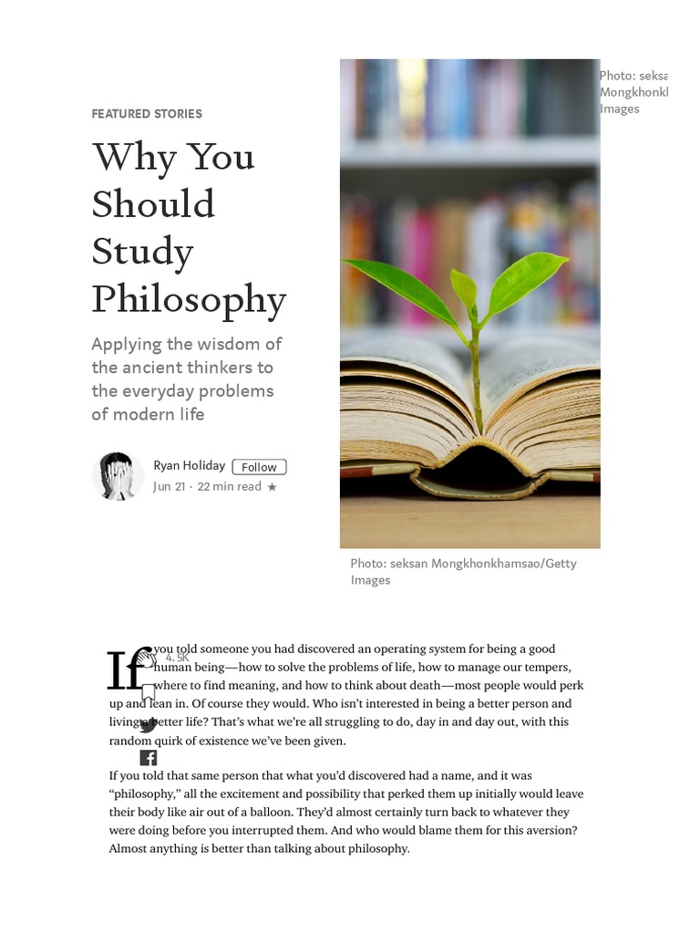 Why You Should Study Philosophy | PDF | Courage | Stoicism