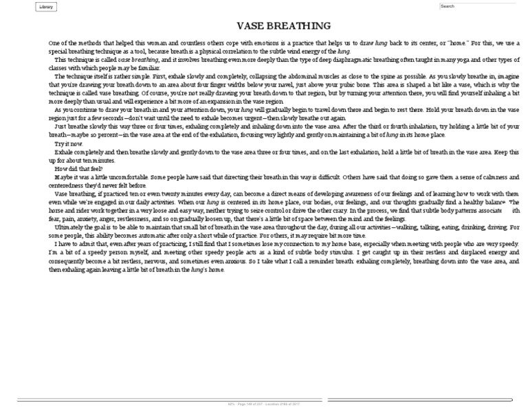 Vase Breathing for Emotional Balance | PDF | Exhalation | Breathing