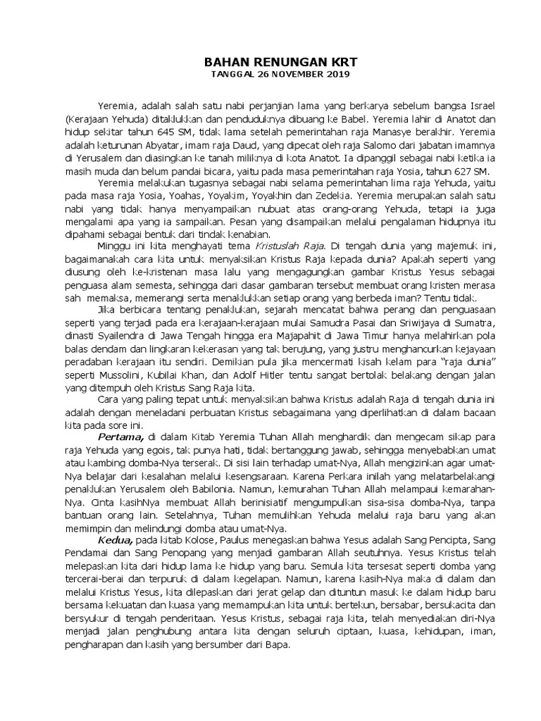Bahan Renungan KRT | PDF