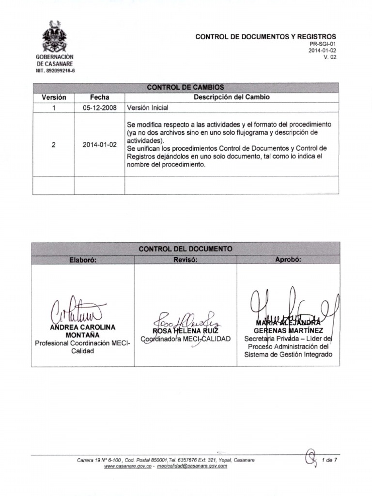 Pr-Sgi-01 Control de Documentos y Registros | PDF
