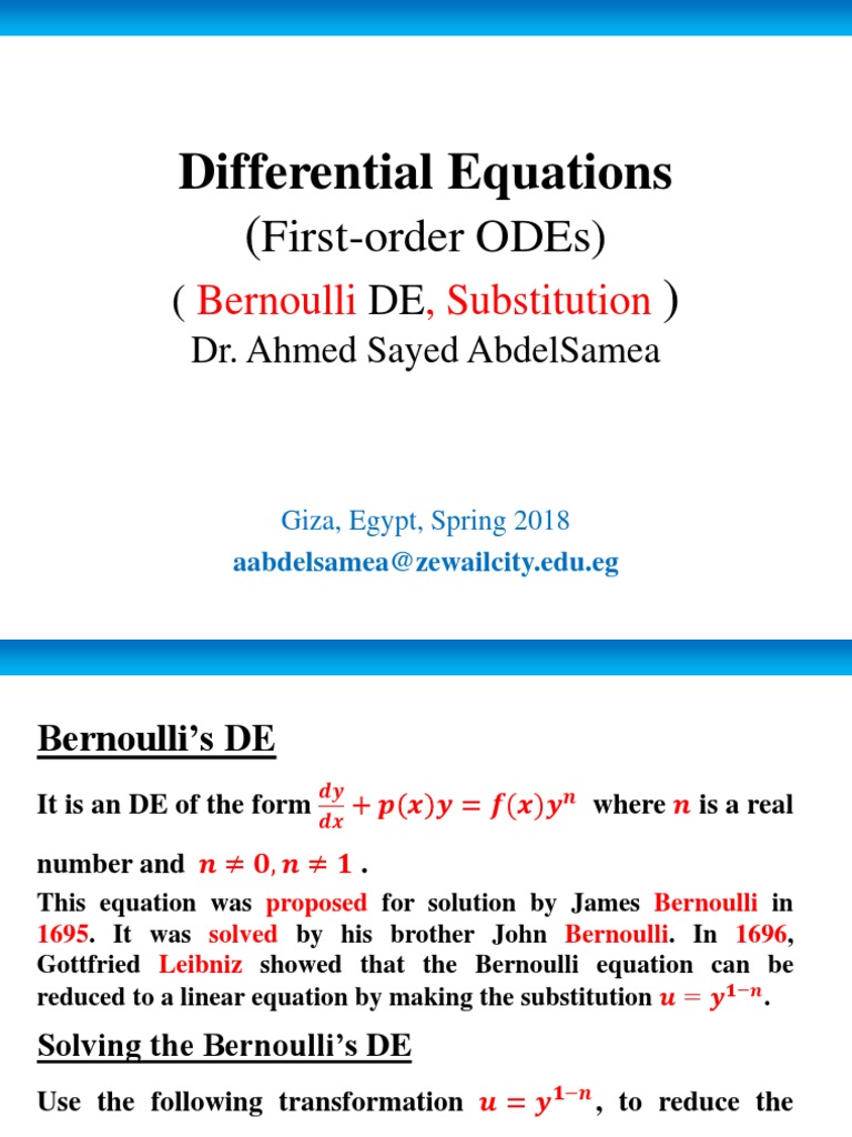 Lec 05 ODE Sub | Download Free PDF | Ordinary Differential Equation ...