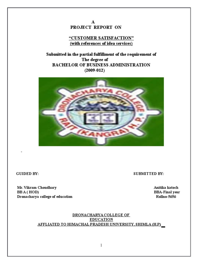 Bba Final Year Project PDF | PDF | Customer Satisfaction | Survey Methodology