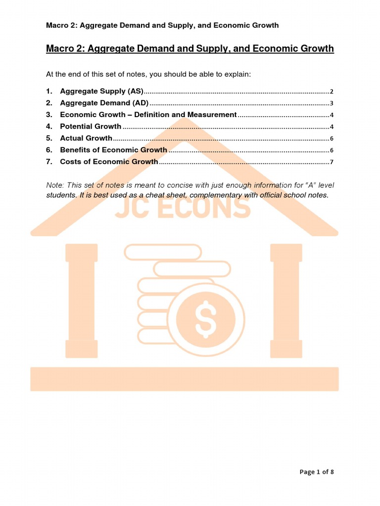 Macro 2 - Aggregate Demand and Supply | PDF | Macroeconomics ...