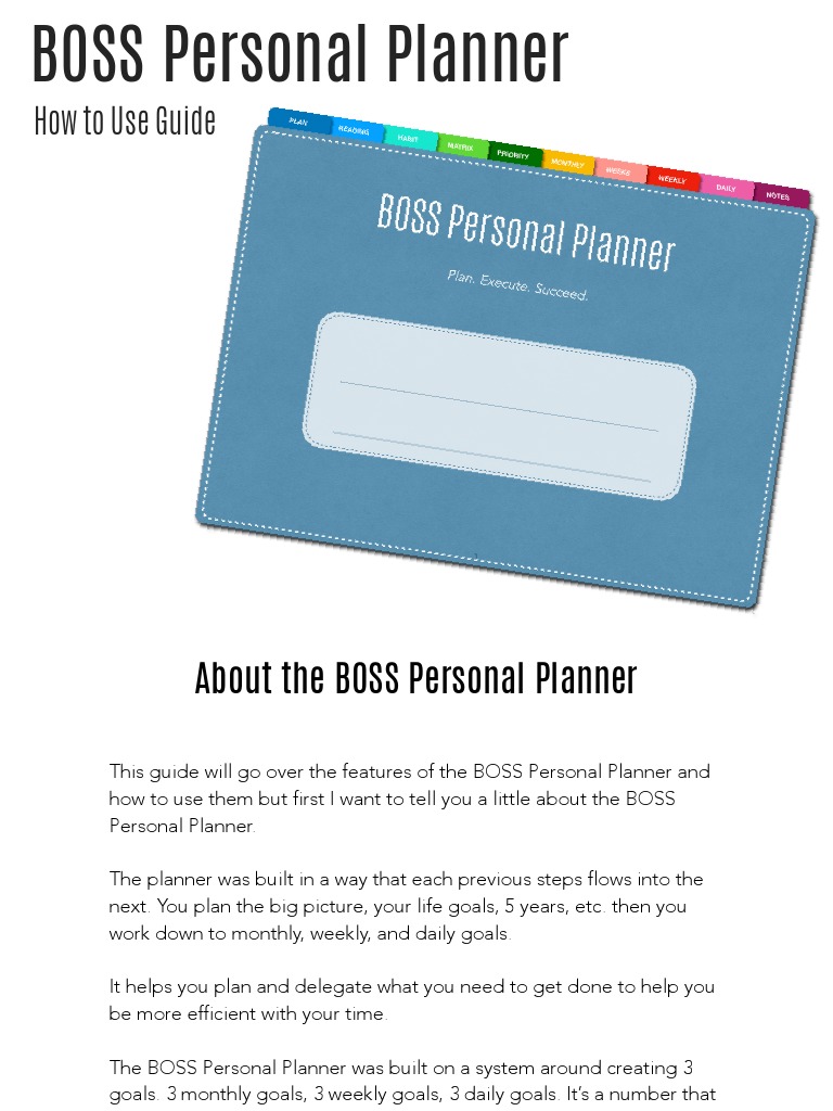 BOSS Planner | PDF