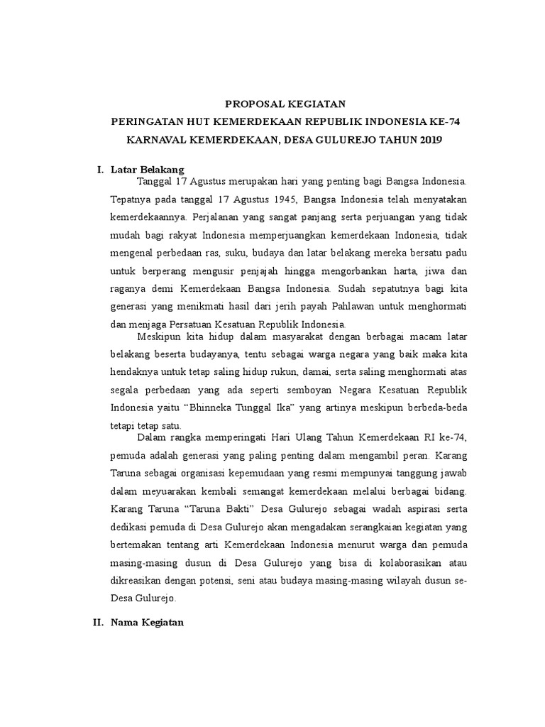 Proposal Hut Ri Karnaval | PDF