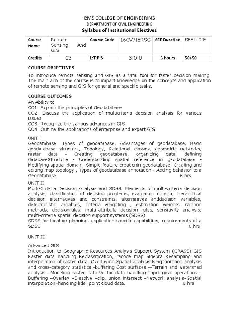 7th SEM - SYLLABUS OF INSTITUTE ELECTIVE PDF | PDF | Microelectromechanical Systems | Geographic ...