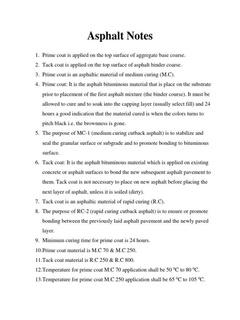 Asphalt Notes | PDF | Road Surface | Asphalt
