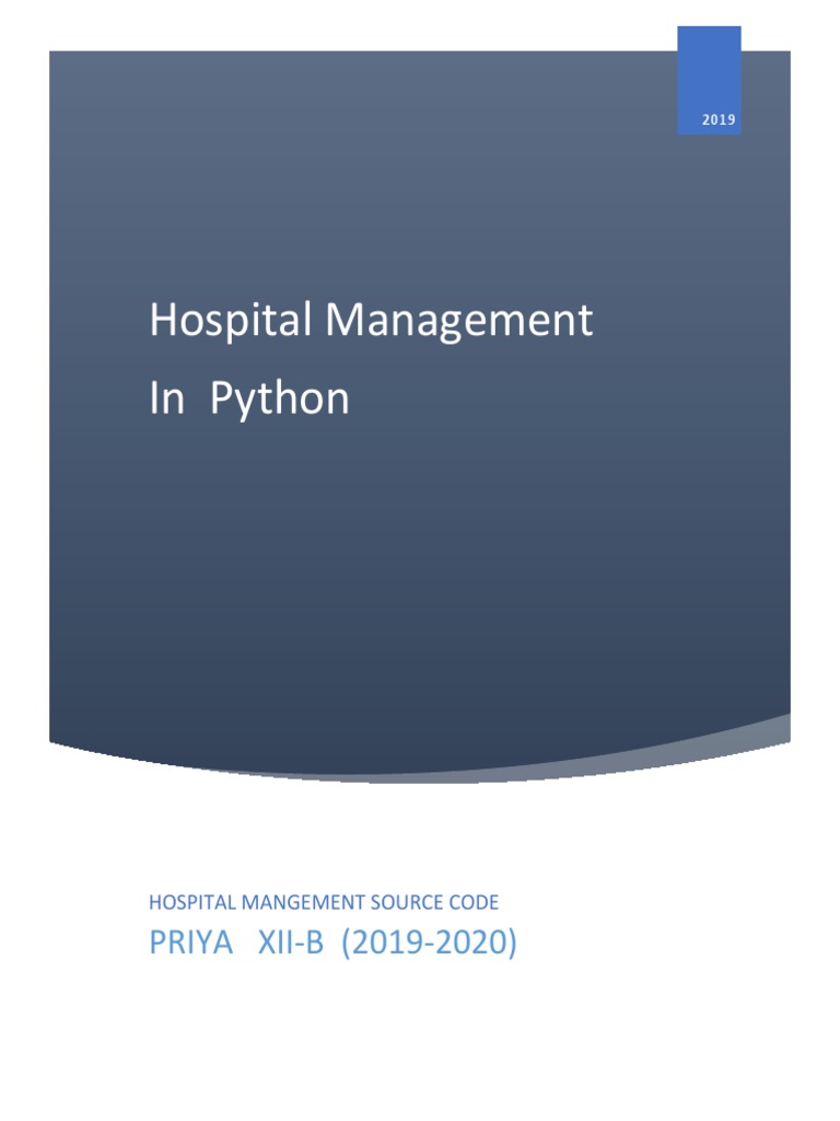 Hospital Mangement in Python | PDF | Business