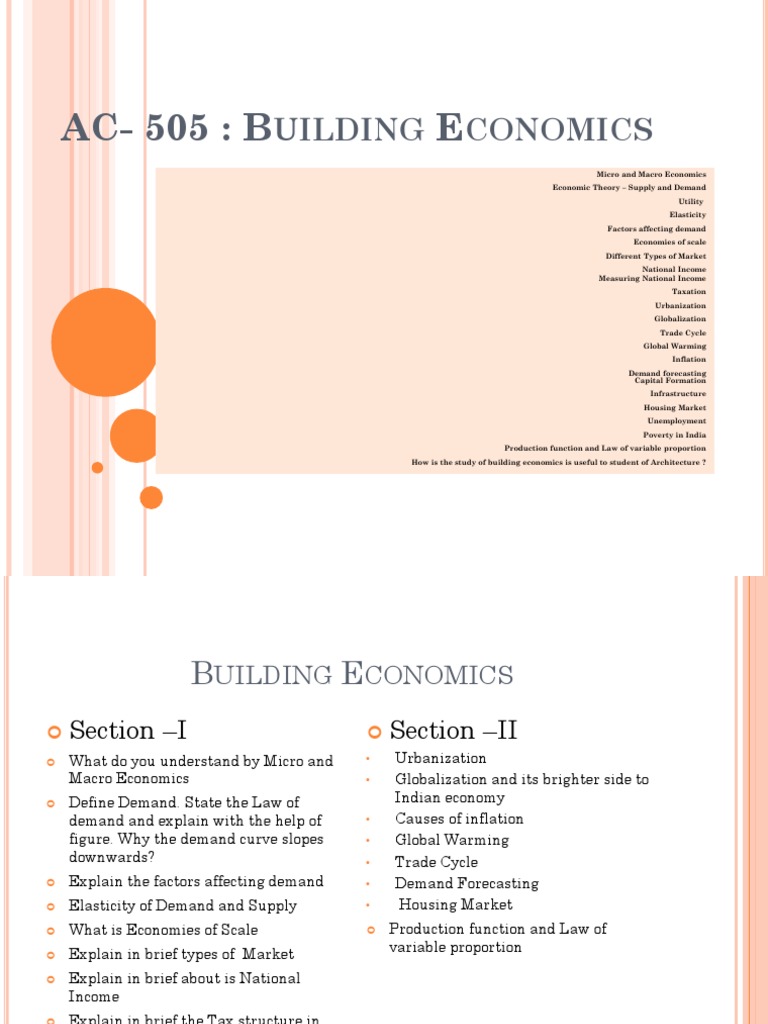 Building Economics For Architecture PPT (F) | PDF | Supply And Demand ...